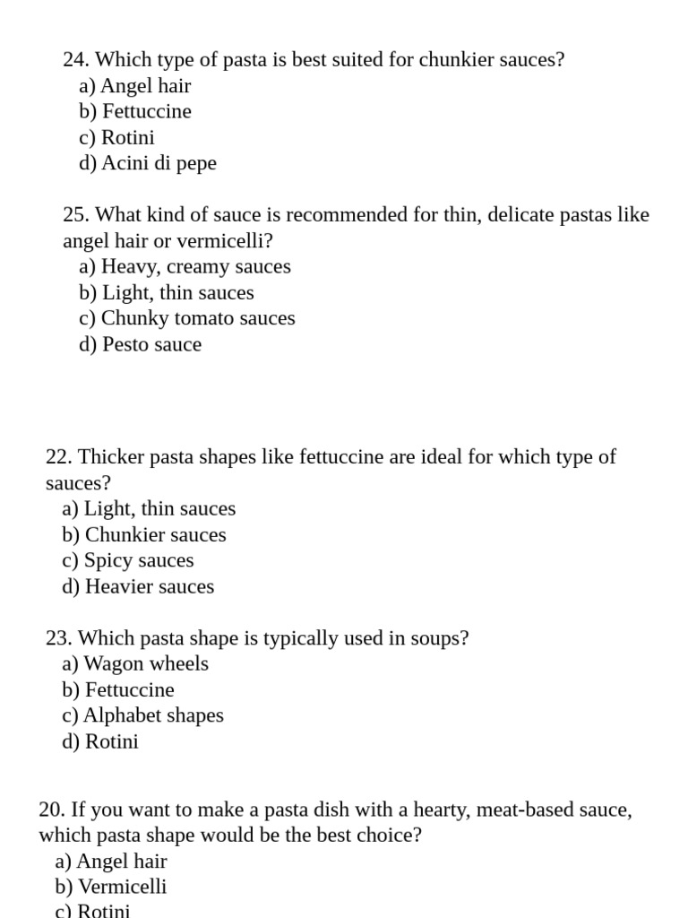 Quiz Presenting Starch Dishes | PDF | Starch | Pasta