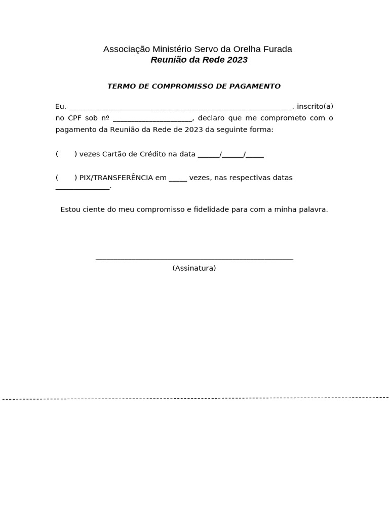 Termo de Compromisso Modelo | PDF