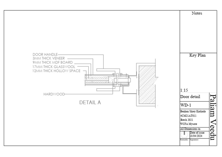 WD-1 Paliam Veedu - FINAL - Door Detail 1 | PDF