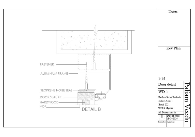 WD-1 Paliam Veedu - FINAL - Door Detail 2 | PDF