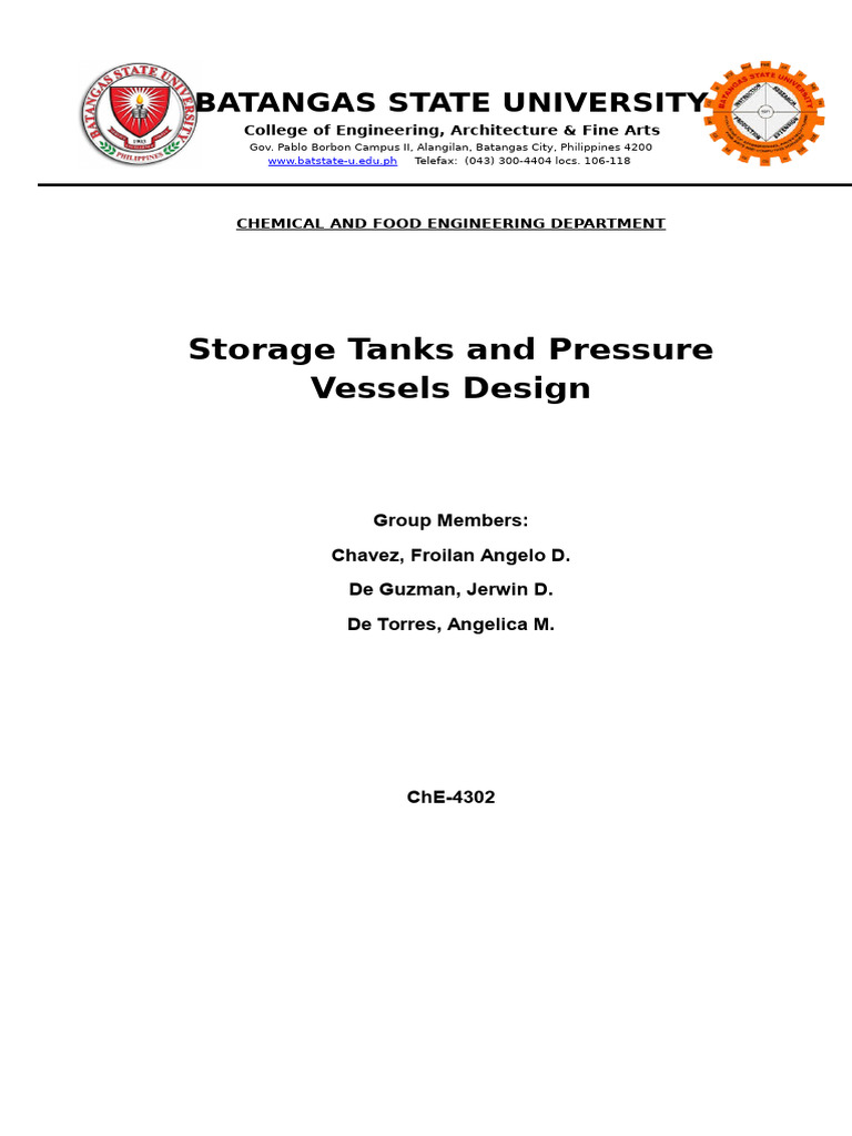 Storage Tank and Pressure Vessel Design Written PDF Free | PDF | Gases ...