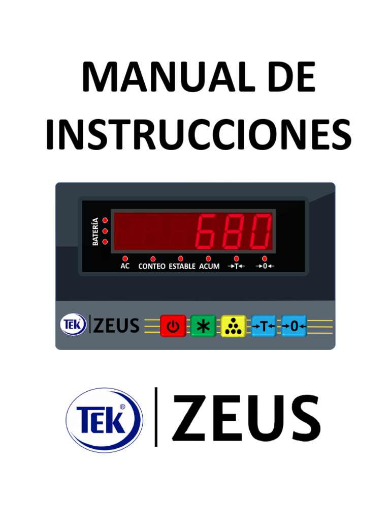 Manual de Operación del Indicador Zeus | PDF | Electrónica | Ingeniería ...
