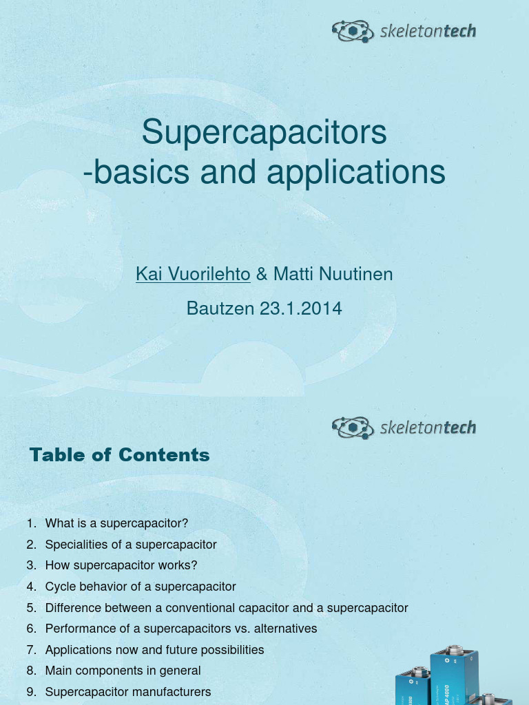 Supercapacitors Basics and Applications | PDF | Capacitor | Physical Sciences