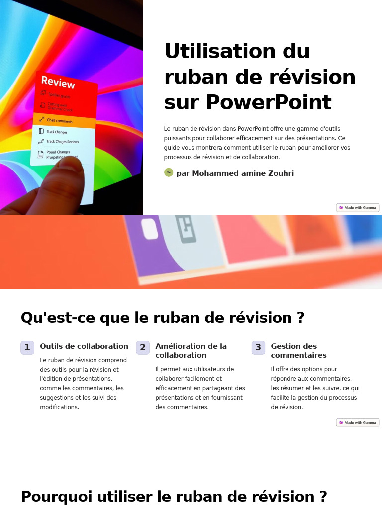 Utilisation Du Ruban de Revision Sur PowerPoint | PDF | Microsoft Powerpoint | Informatique