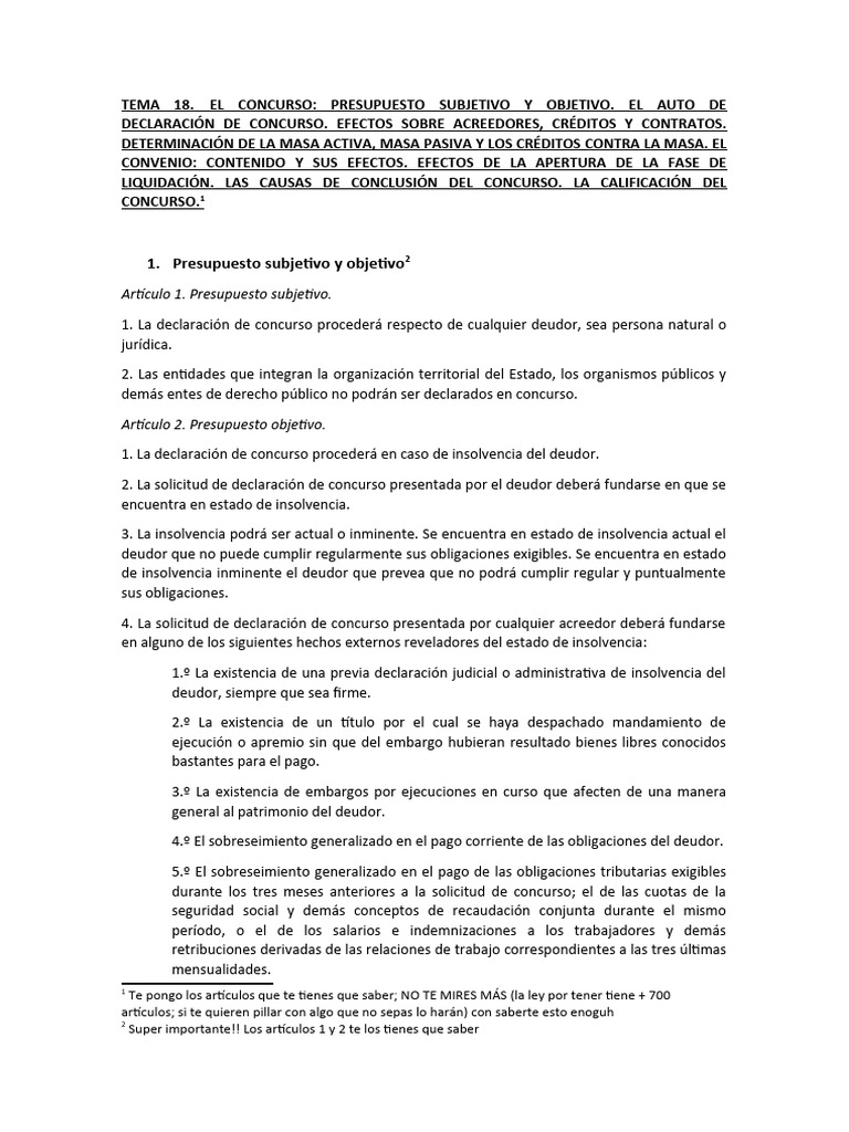 Tema 18 | PDF | Liquidación | Estatuto de limitaciones