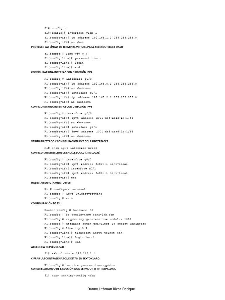 Comandos CCNA1-2 | PDF