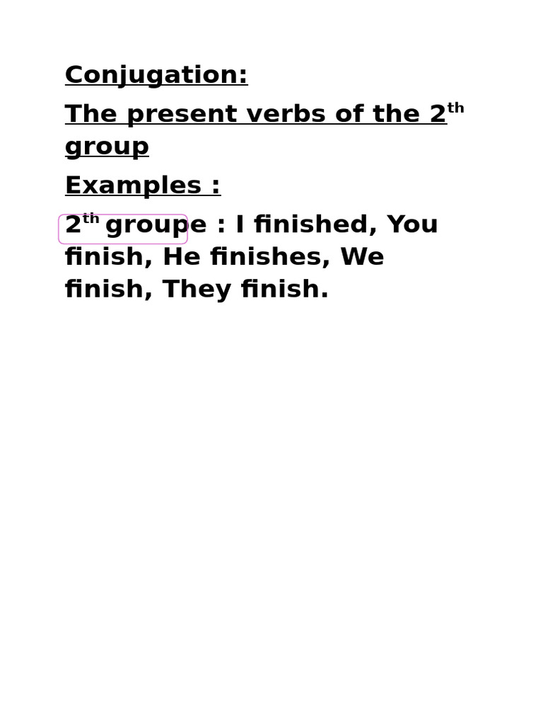 Present Tense Conjugation 2nd Group | PDF