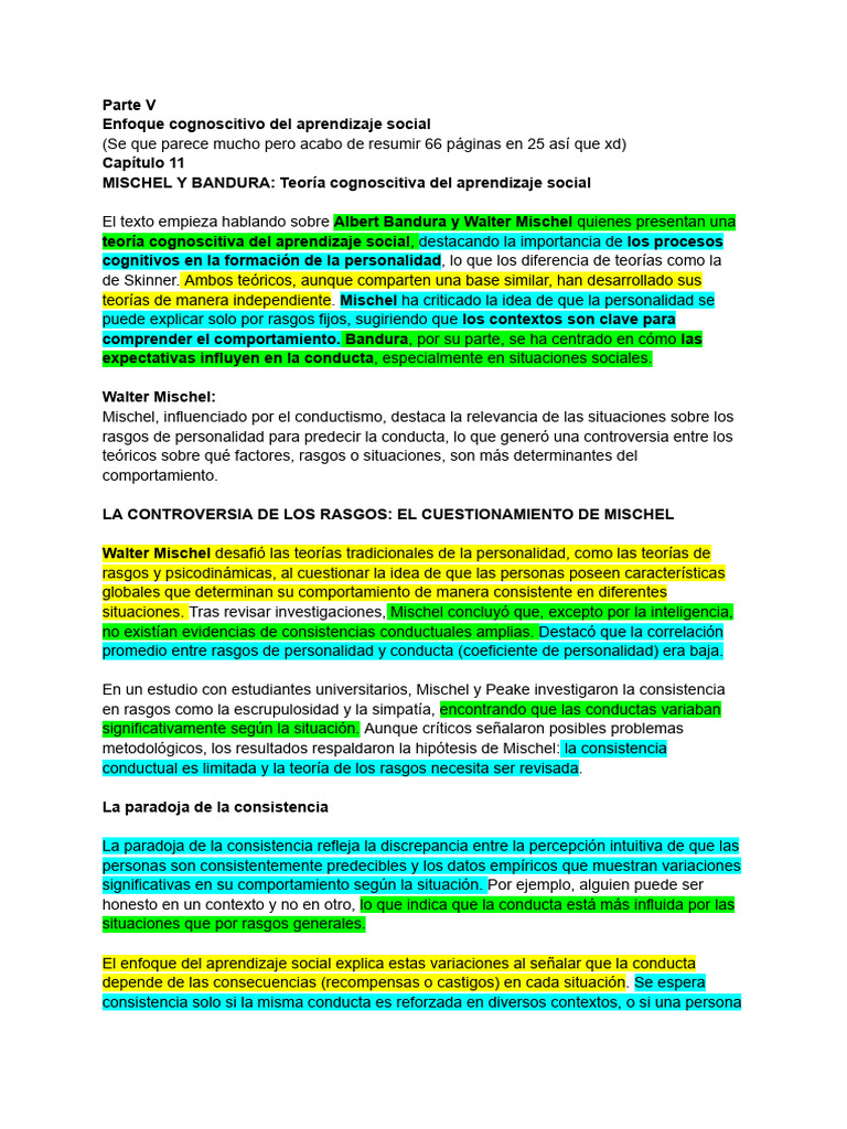 Cloninger Capitulo 11 y 12 Resumen | PDF | Comportamiento | Motivacional
