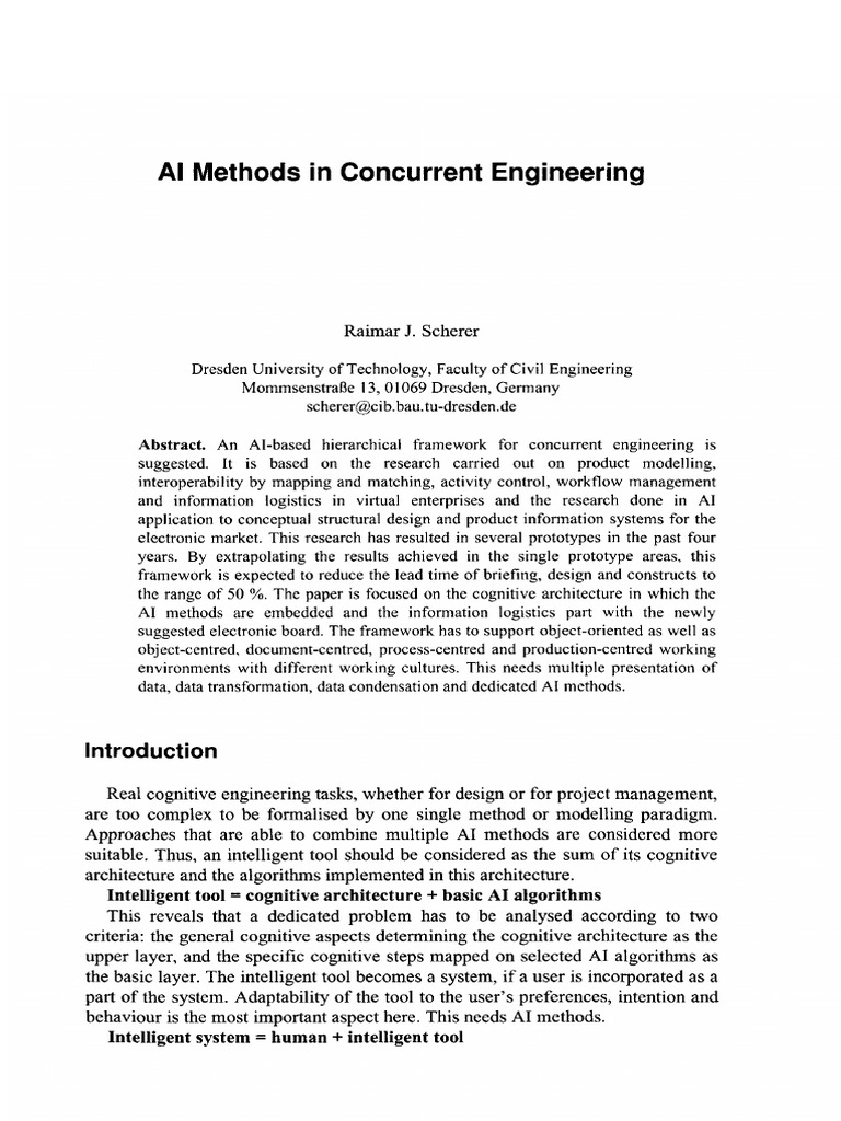 AI Framework for Concurrent Engineering | PDF | Conceptual Model ...