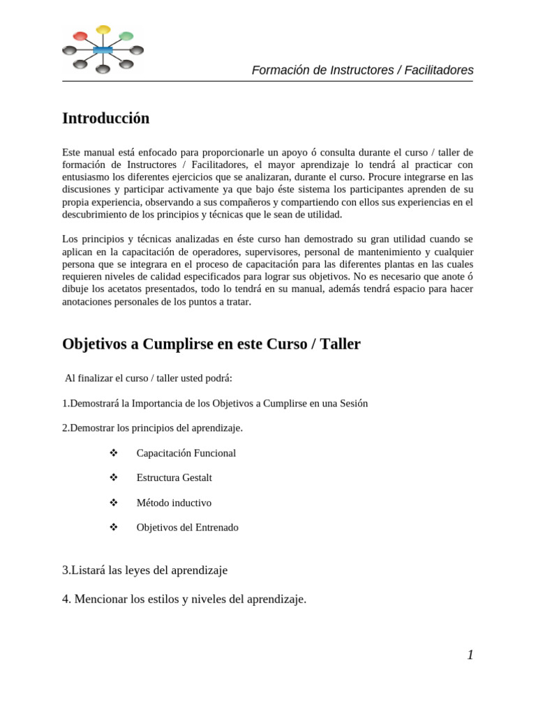 Manual de Instructores | PDF | Aprendizaje | Memoria