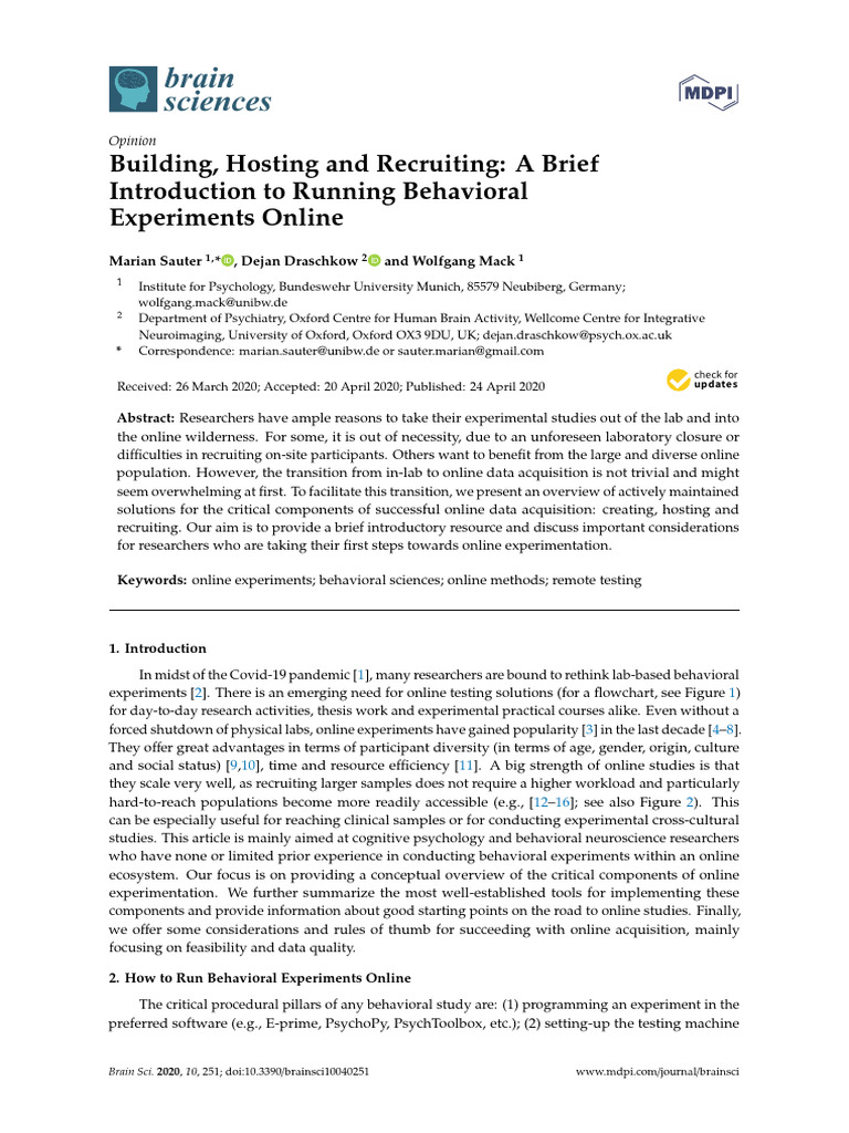 Building, Hosting and Recruiting A Brief | PDF | Incentive | Experiment