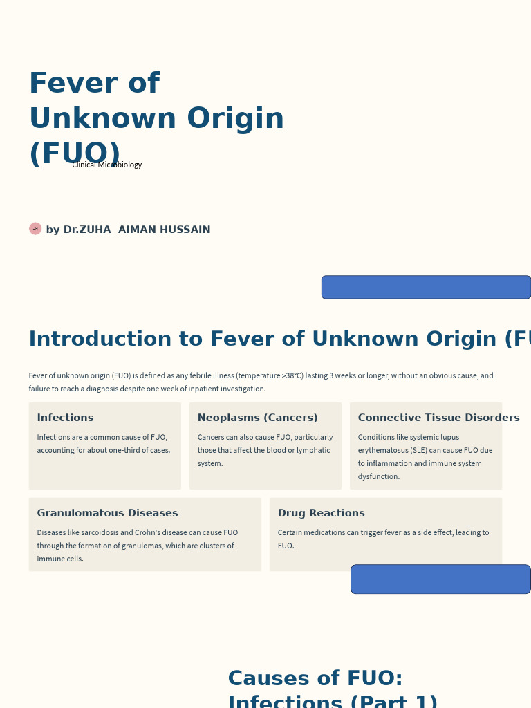 Fever of Unknown Origin FUO | PDF | Infection | Fever