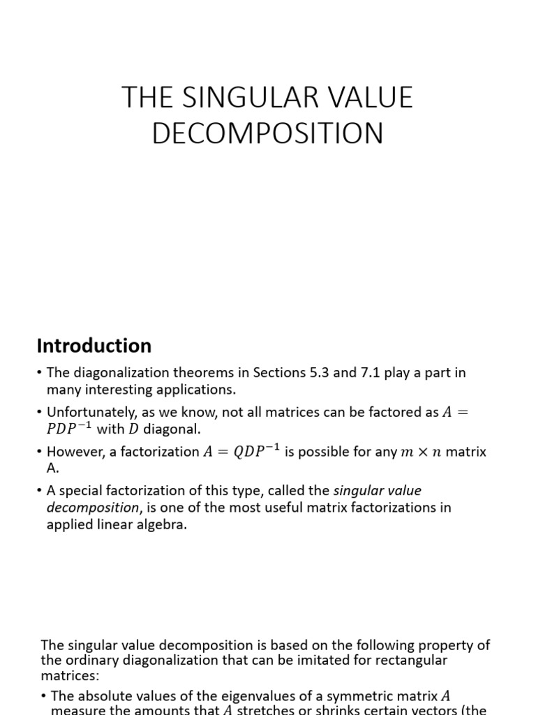 The Singular Value Decomposition Pdf Eigenvalues And Eigenvectors Matrix Mathematics