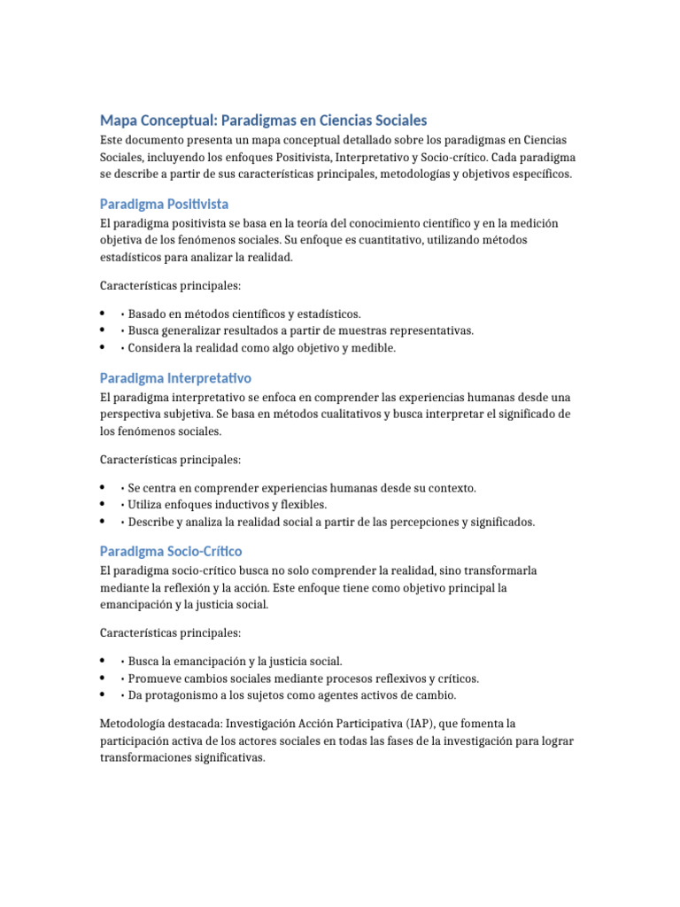 Mapa Conceptual Paradigmas | PDF