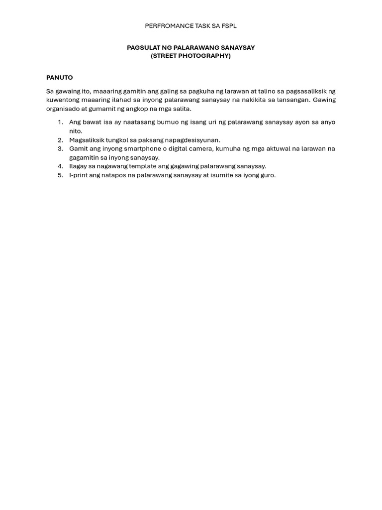 Pagsulat NG Palarawang Sanaysay | PDF