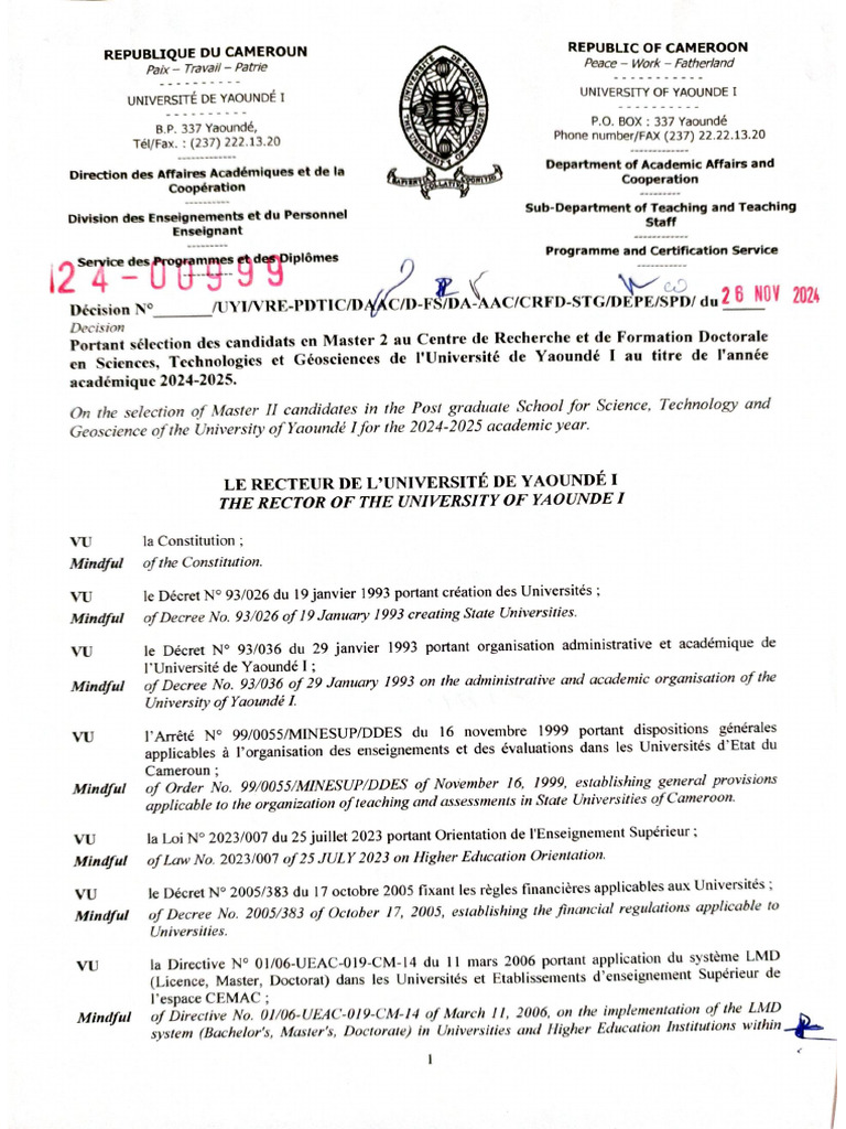 Master 2 Urfd-Miba Uy1 24-25 | PDF