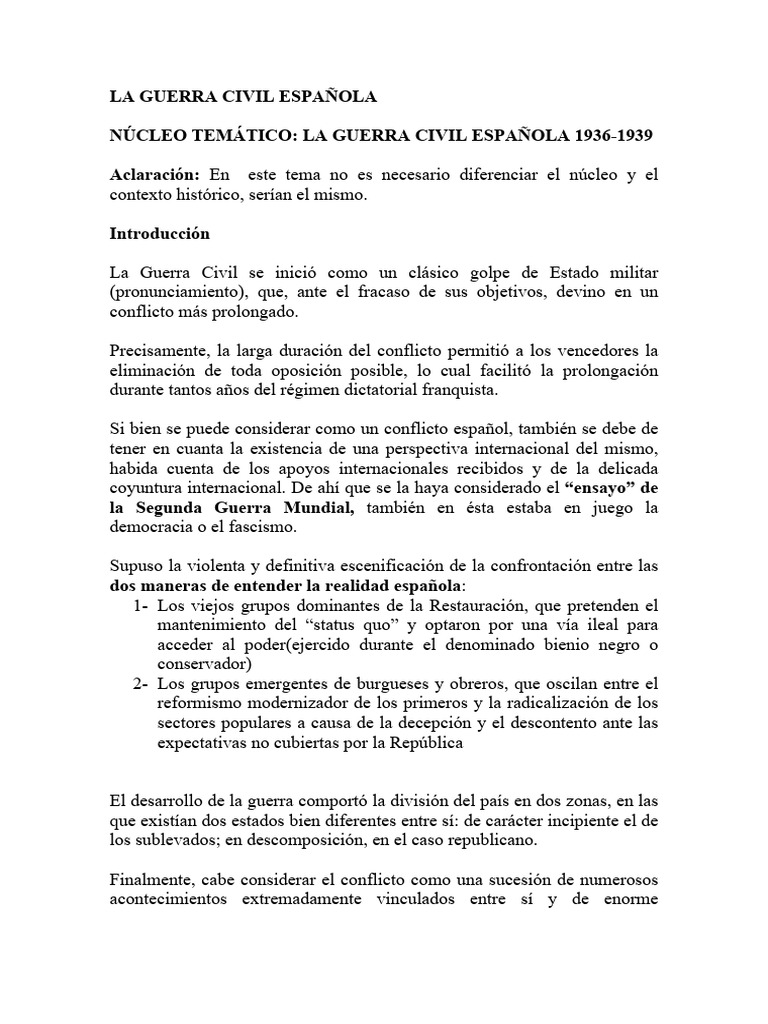 La Guerra Civil Española | PDF | Francisco franco | España