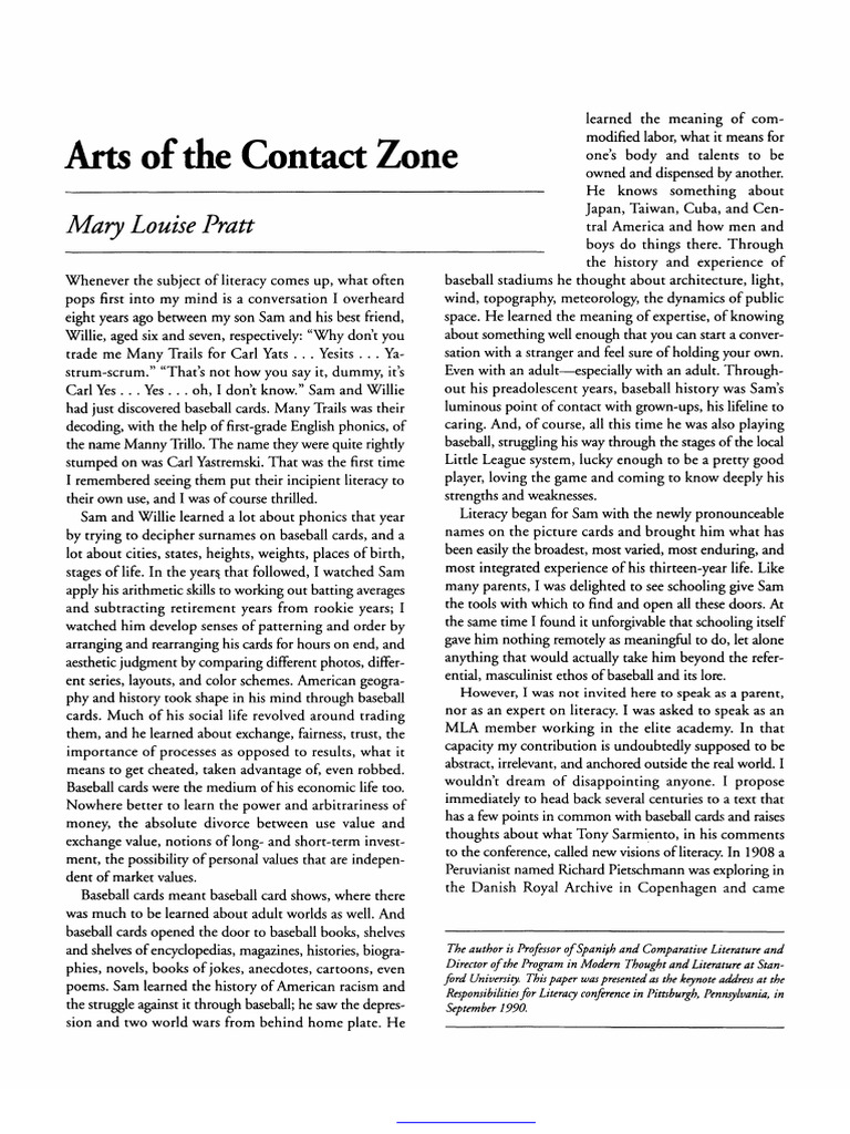 art_contact_zone. Pratt | PDF