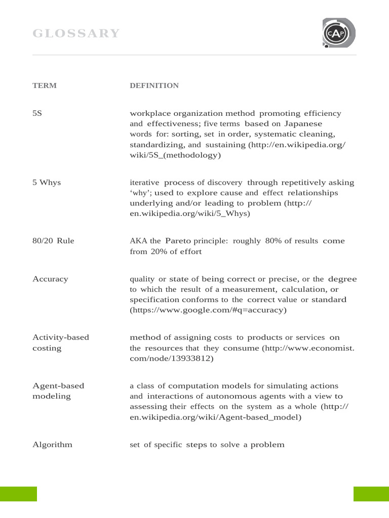 CAP Study Guide Glossary | PDF | Analytics | Business Intelligence