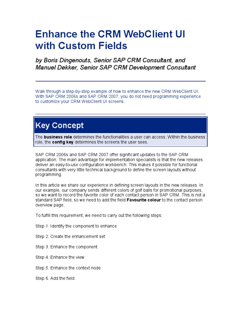 Microsoft Word Enhance The Crm Webclient Ui With Custom Fields2 Pdf Customer Relationship