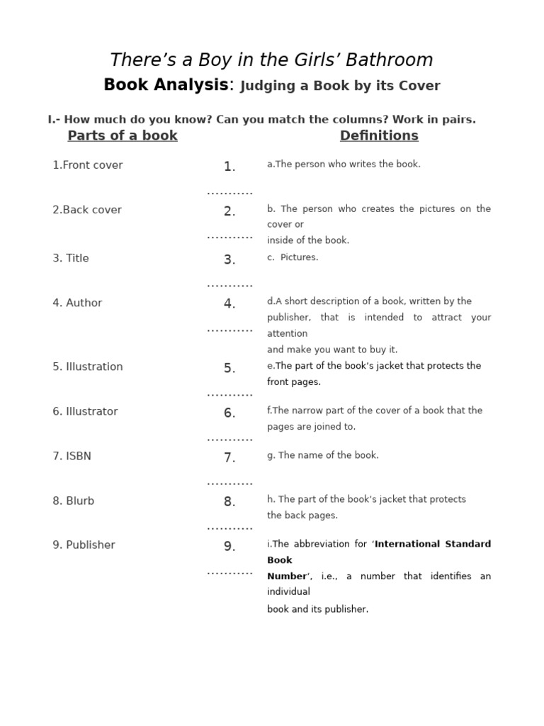 Parts of A Book Theres A Boy in The Girls Bathroom 96851 | PDF | Books