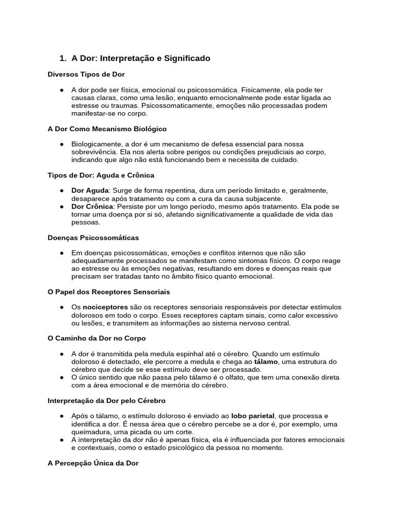 A Dor - Interpretação e Significado | PDF | Dor | Sistema visual