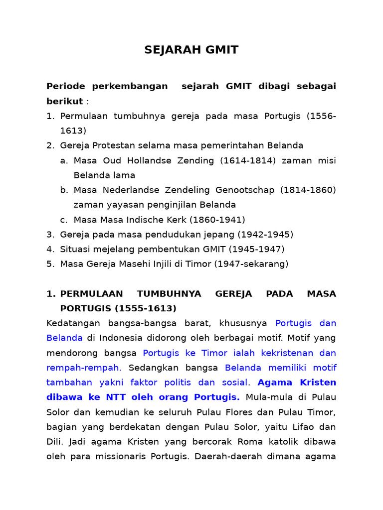Sejarah Gmit | PDF