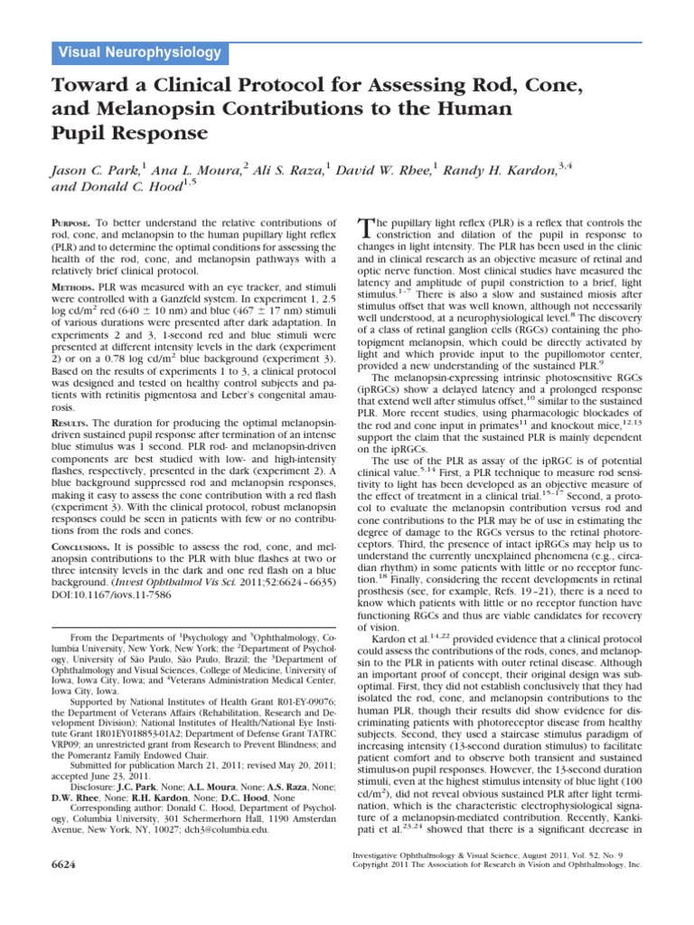 2011 Park Toward A Clinical Protocol For Assessing Rod, Cone, and ...