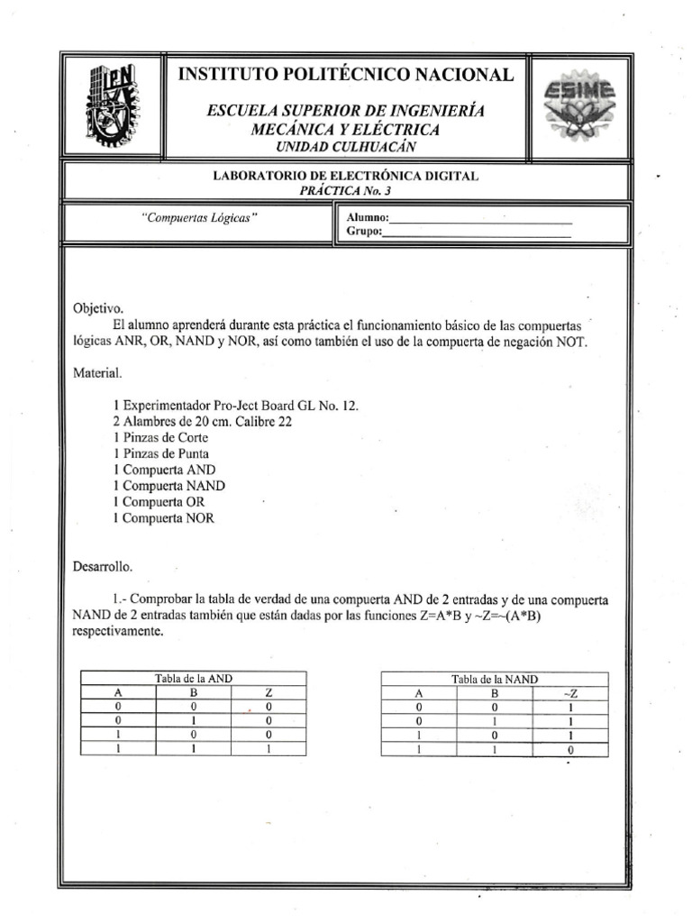Practica Circuitos Logicos | PDF