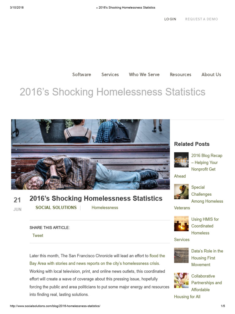 2016's Shocking Homelessness Statistics | PDF | Veteran | Homelessness