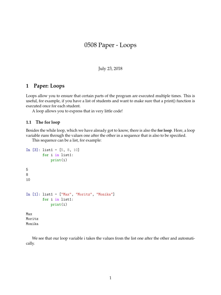 Leaflet - Loops | PDF | Control Flow | Software Development