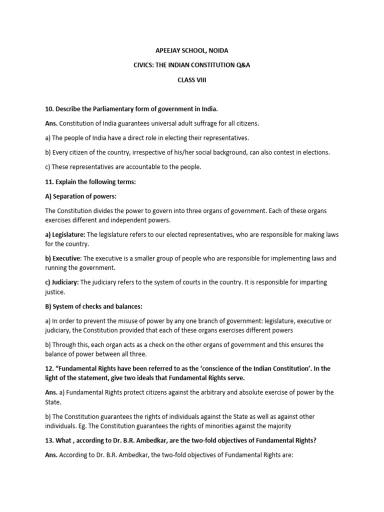 CIVICS CH-1 PRINTOUT-3 | PDF | Separation Of Powers | Political Science