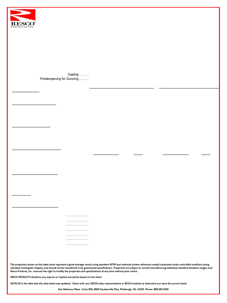 Rescocast 3e | PDF | Materials | Building Engineering