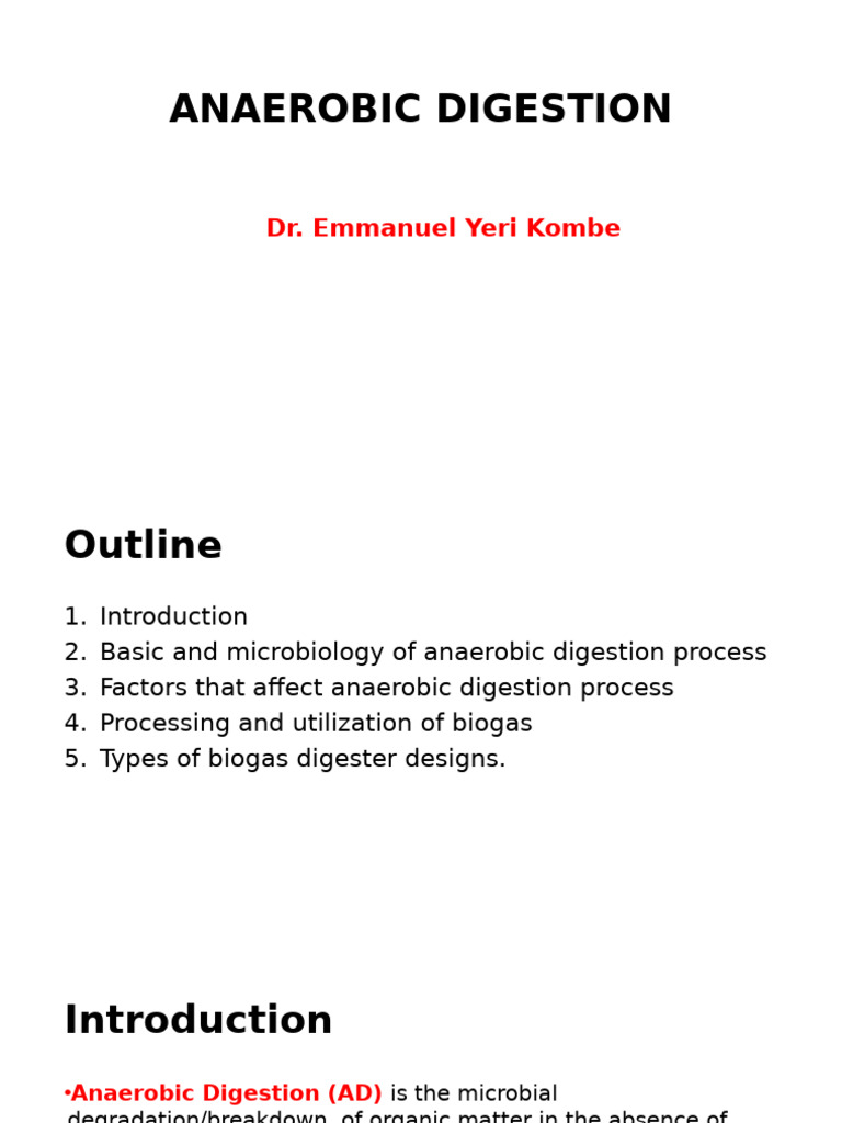 TET 303 - LECTURE 4b - ANAEROBIC DIGESTION | PDF | Anaerobic Digestion ...