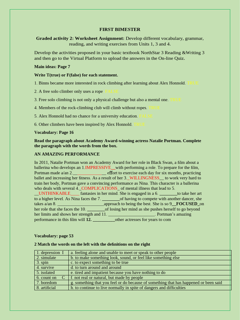 FIRST BIMESTER - Worksheet-1 | PDF | Human Communication