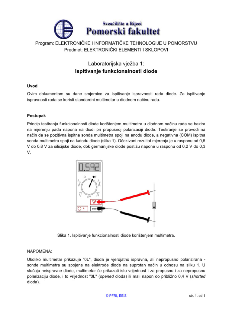 EEiS Lab Vjezba 1 | PDF