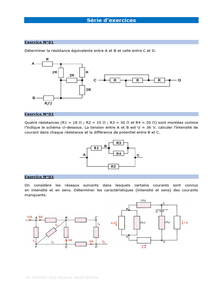 SÃ©rie D'exercices | PDF