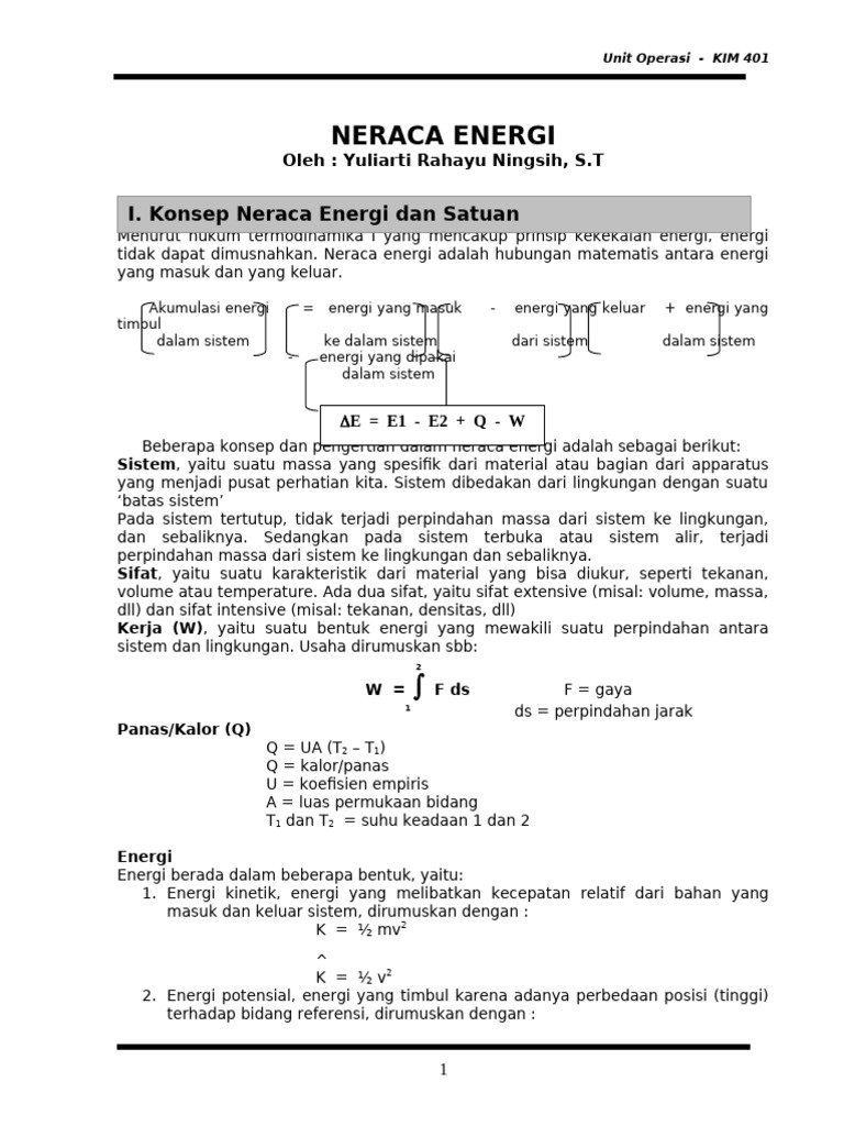 01-Neraca Energi | PDF