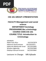 WJEC Unit1 Criminology AC1.1-1.5 Notes | PDF | Crimes | Crime & Violence