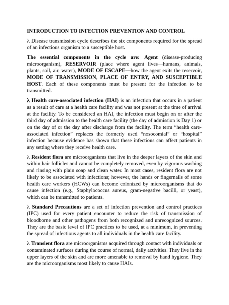 NSC 301 Introduction To Infection Prevention and Control Medsurg | PDF ...