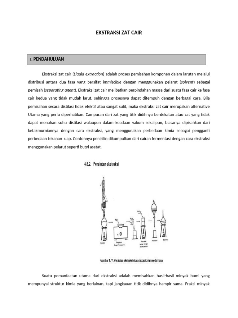 Proses dan Metode Ekstraksi Zat Cair | PDF