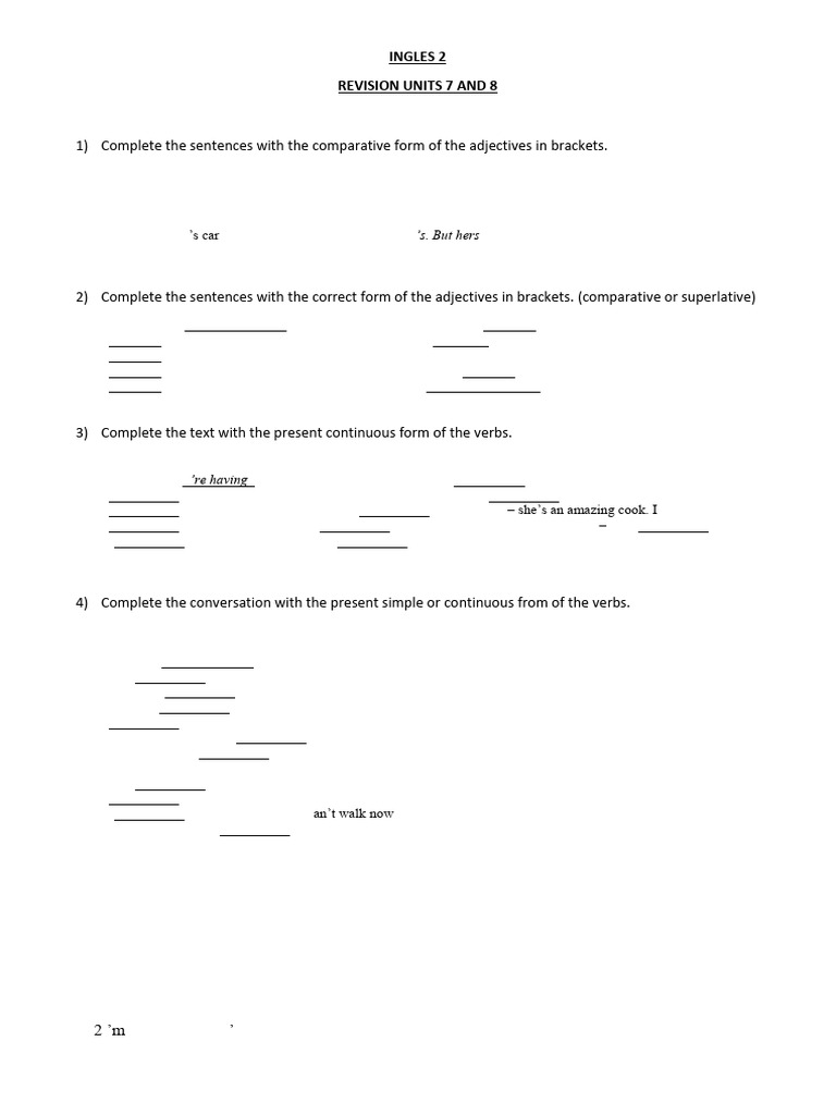 REVISION UNITS 3 AND 4 | PDF | Languages | Foreign Language Studies