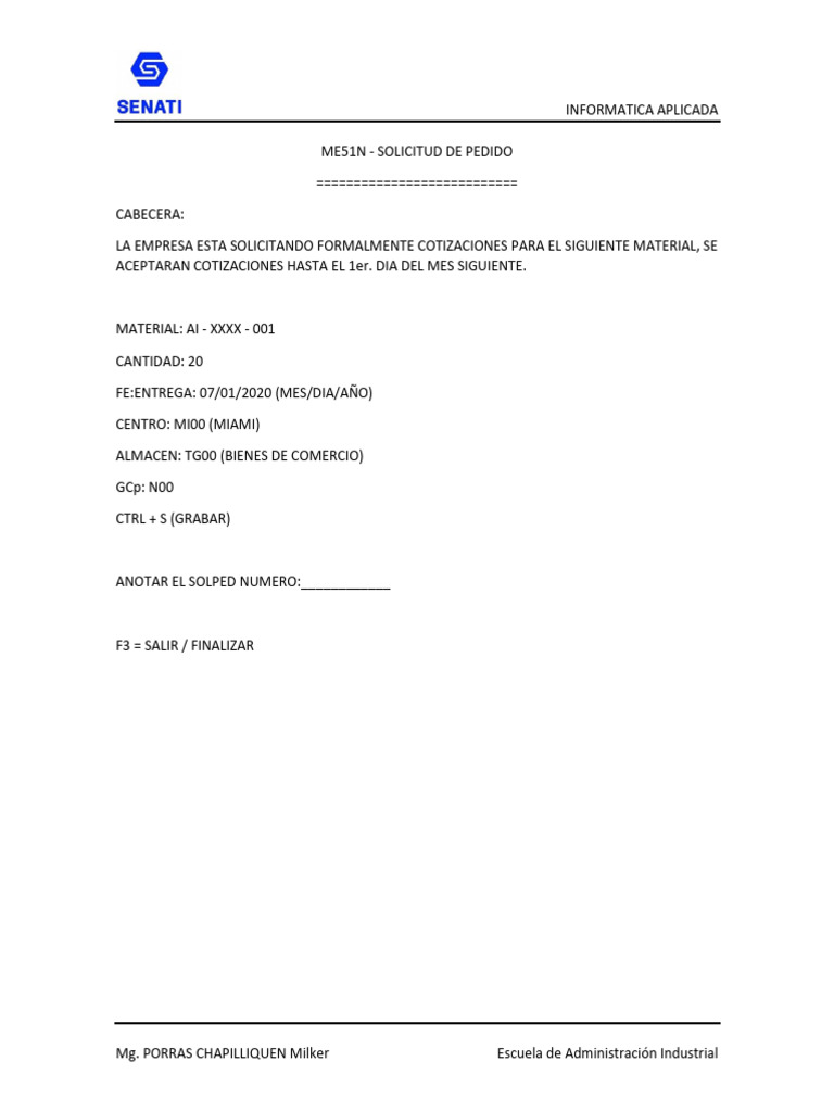 Transacciones Solped | PDF