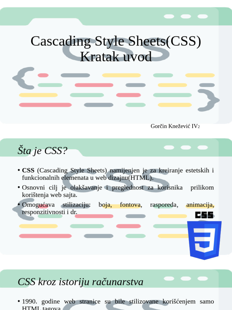Cascading Style Sheets (CSS) Presentazione | PDF