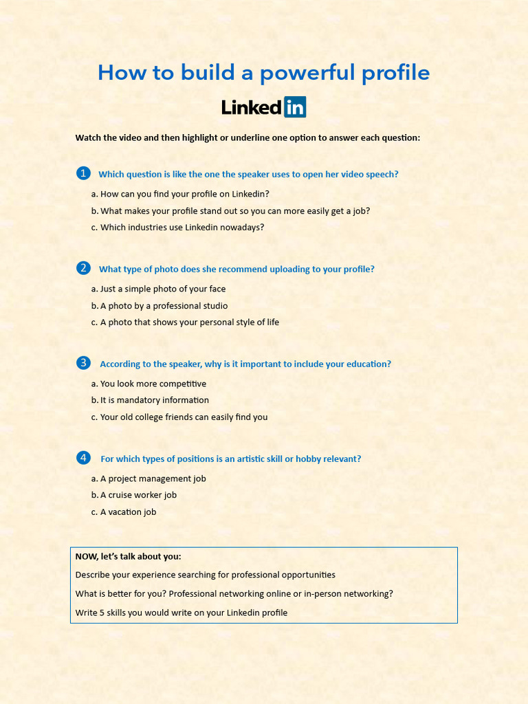 Building a Powerful LinkedIn Profile | PDF