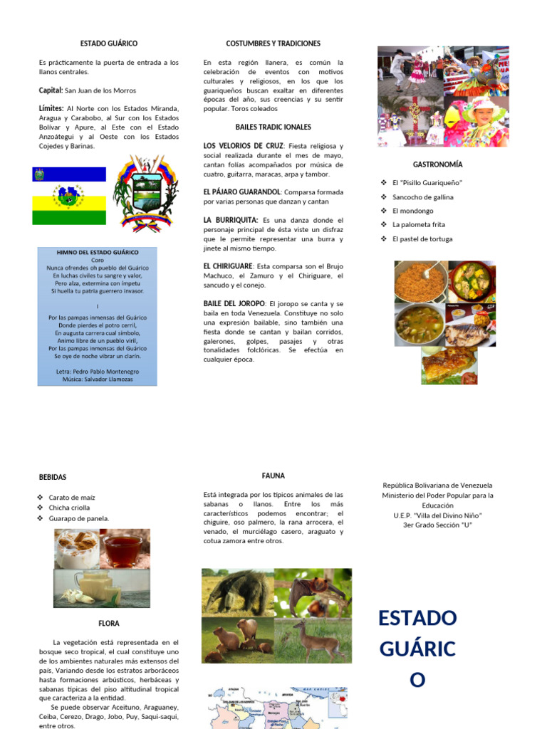 Triptico Del Estado Guárico Nuevo | PDF