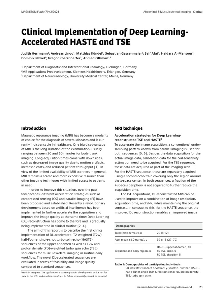Othman Herrmann DL-HASTE TSE RSNA-2021 | PDF | Magnetic Resonance ...