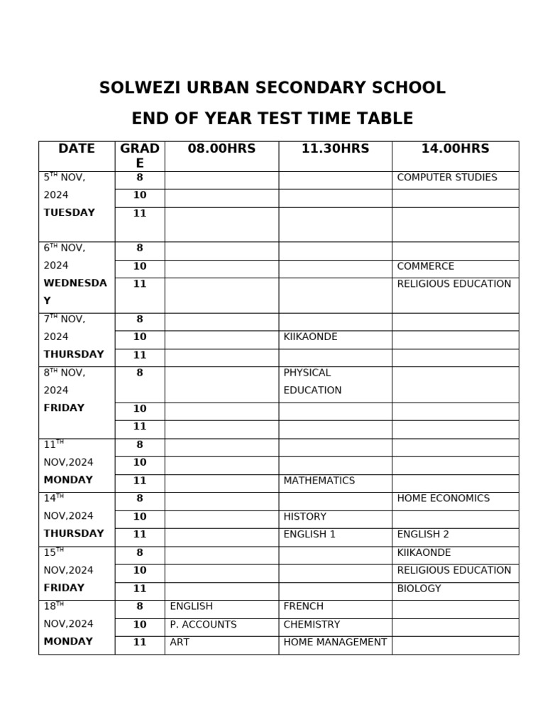 TIMETABLE - SOL-URBAN | PDF