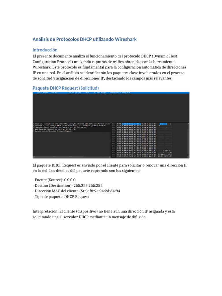 Analisis DHCP Wireshark | PDF