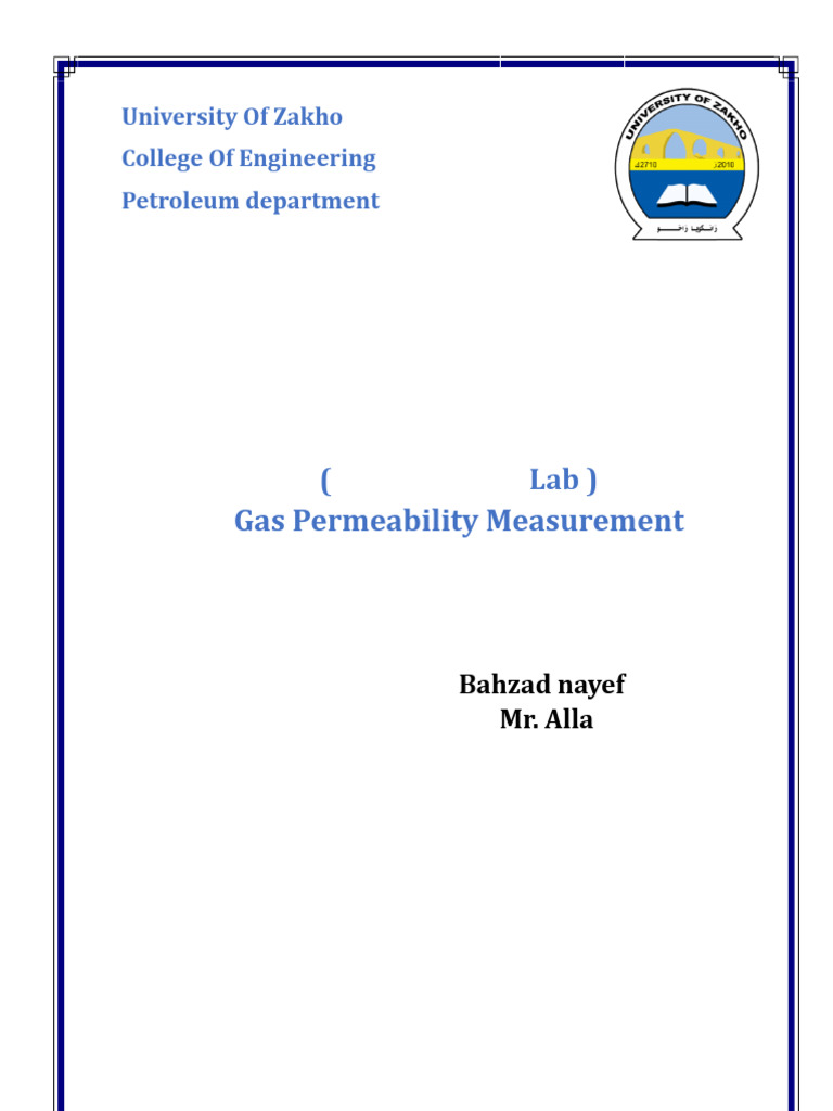 Permeability Lab | PDF | Permeability (Earth Sciences) | Gases